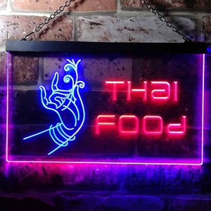 Thai Food Restaurant Shop Display Dual Color LED Neon Sign St6-i0977 - Etsy