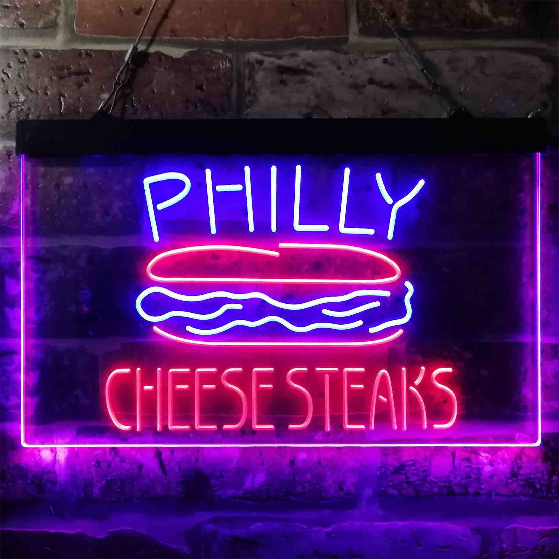 Philly Cheese Steaks CafÃ© Dual Color LED Neon Sign st6-i3850 | Etsy