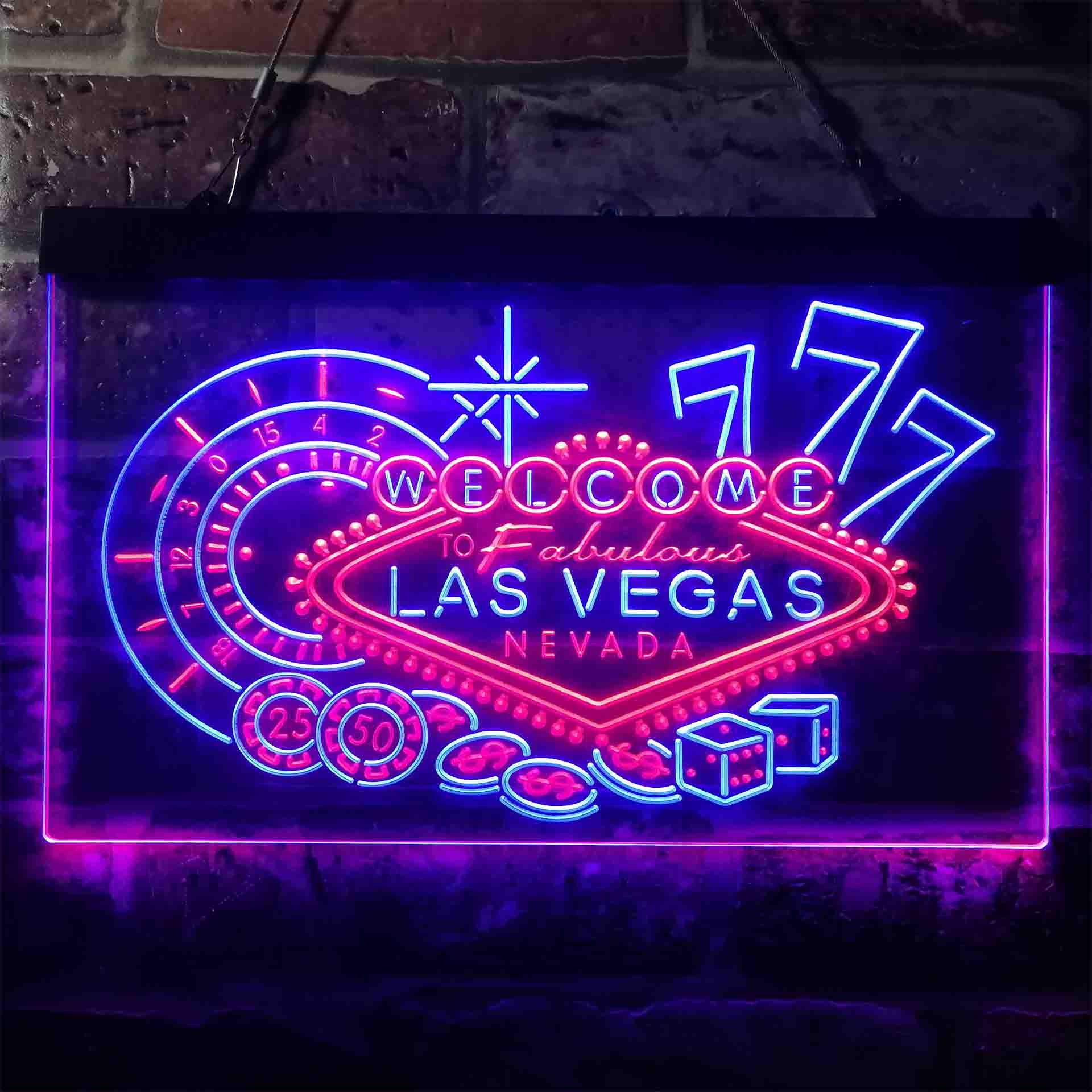 Las Vegas Casino Badge Slot 777 Dual Color LED Neon Sign | Etsy