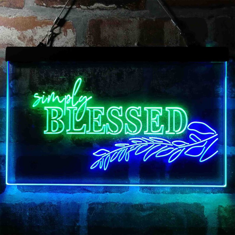 Simple Blessed Natural Display Dual Color LED Neon Sign - Etsy