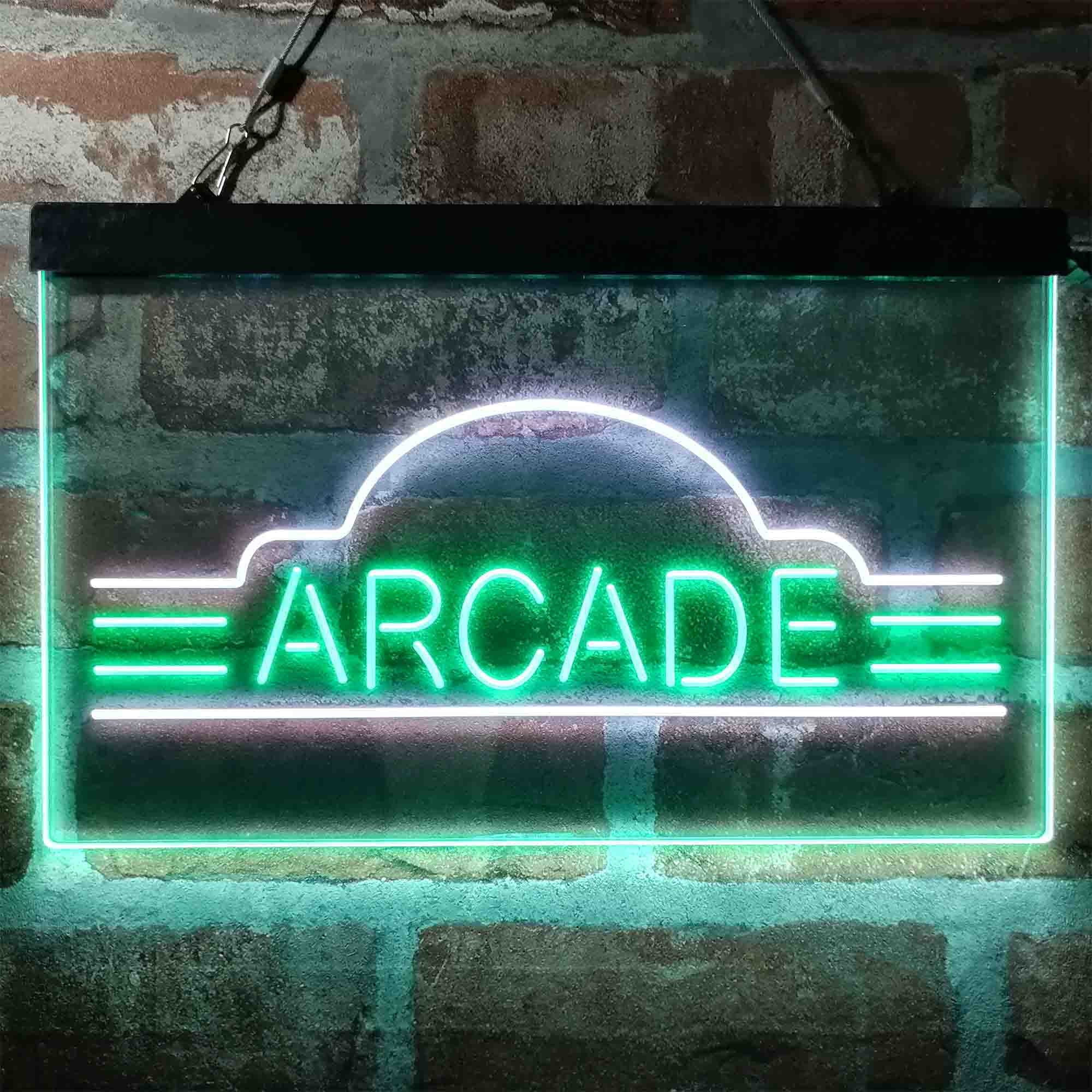 Vintage Arcade Video Games Display Dual Color LED Neon Sign | Etsy