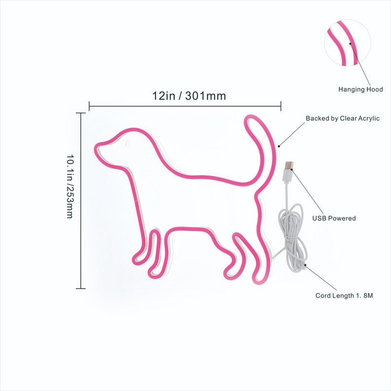 Dog Decoration Flex Silicone LED Neon Sign St16-fnu0081 - Etsy