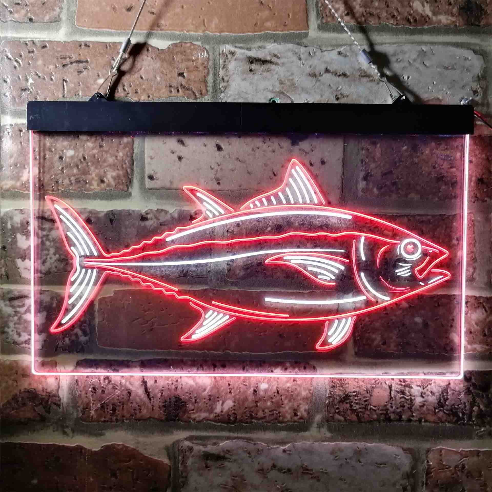 Tuna Fish Cabin Den Man Cave Dual Color LED Neon Sign | Etsy