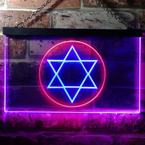 Star of David Bedroom Decoration Dual Color LED Neon Sign - Etsy