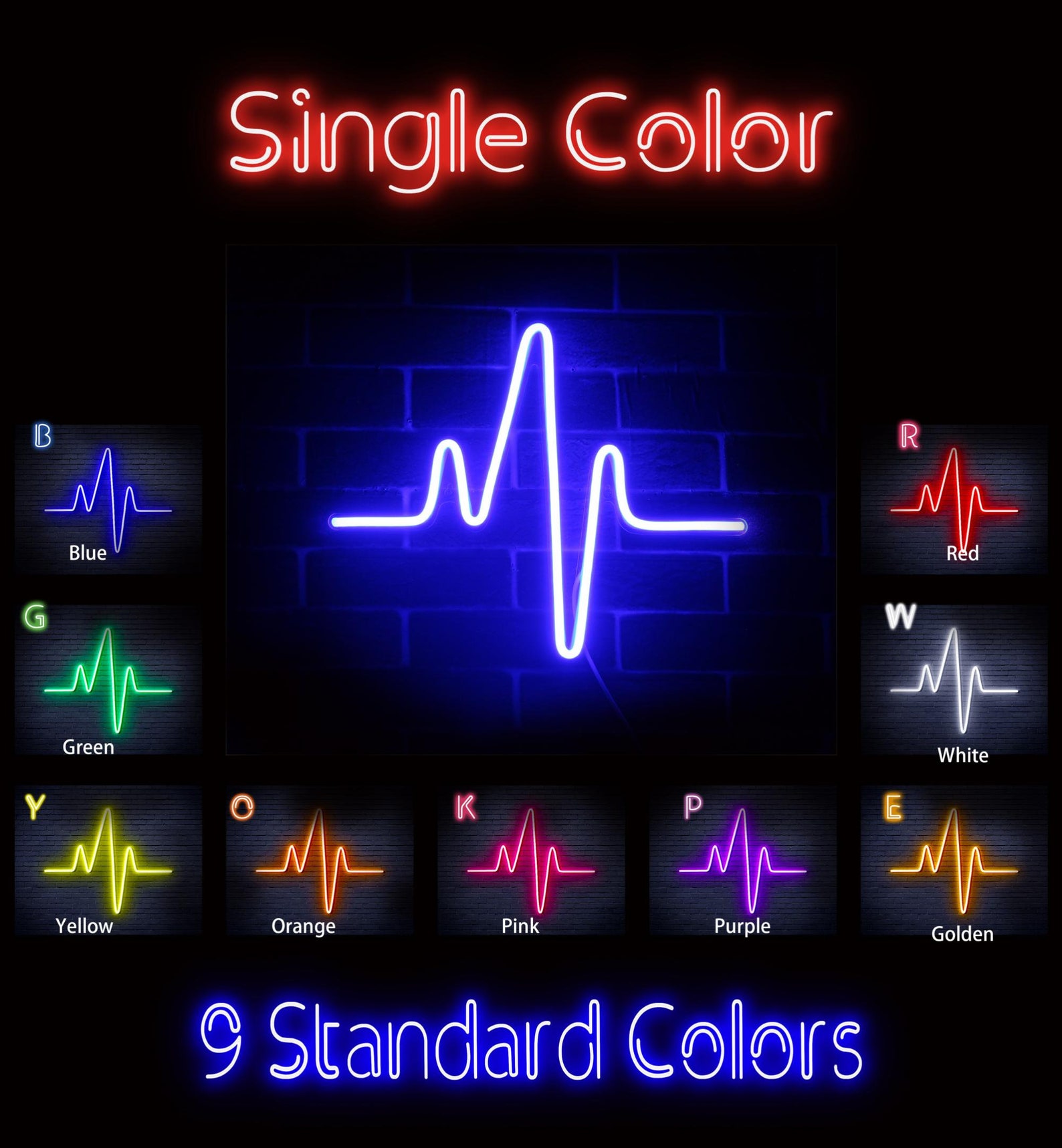 Heart Beat Pulse Kids Room Flex Silicone LED Neon Sign | Etsy