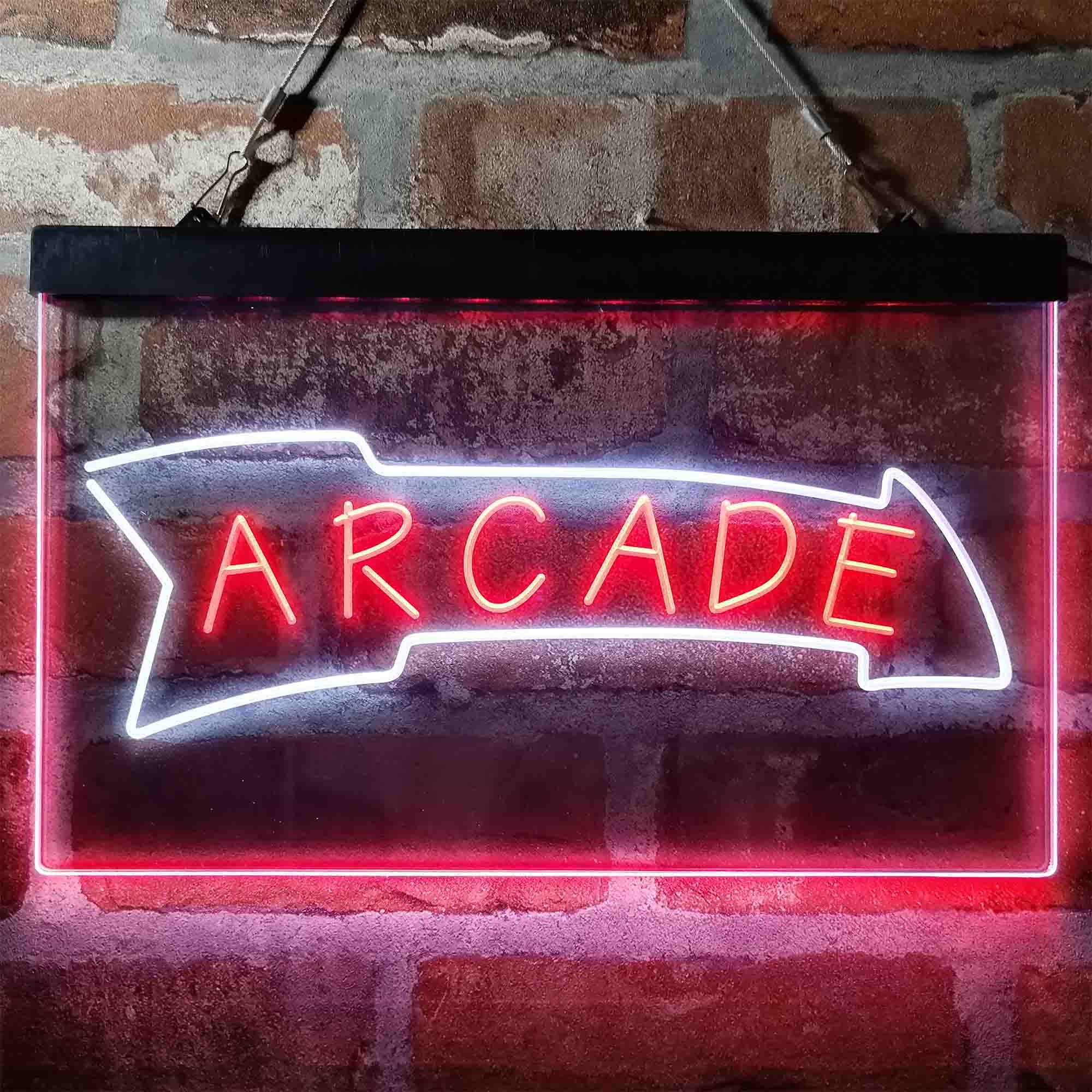 Arrow down Arcade Game Room Dual Color LED Neon Sign st6-i4019 | Etsy
