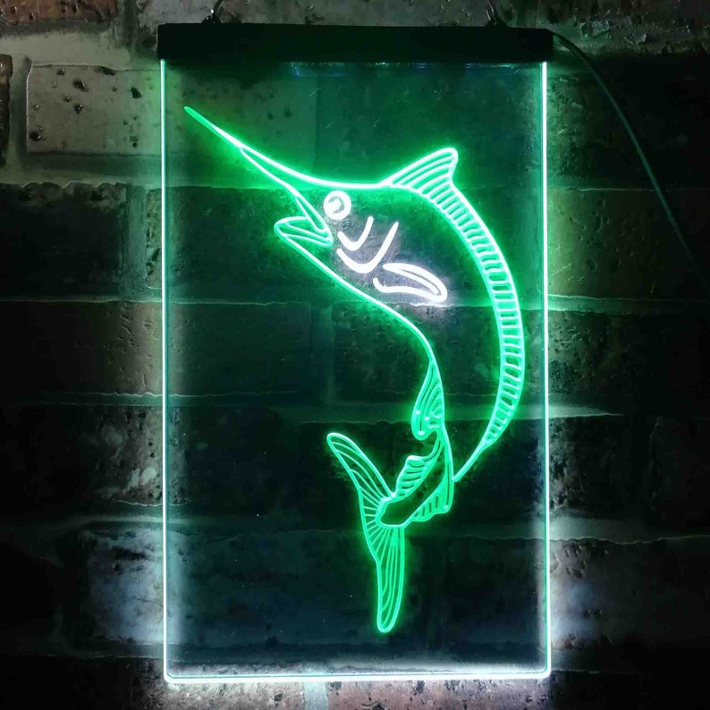 Blue Marlin Fish Den Cabin Display Dual Color LED Neon Sign - Etsy