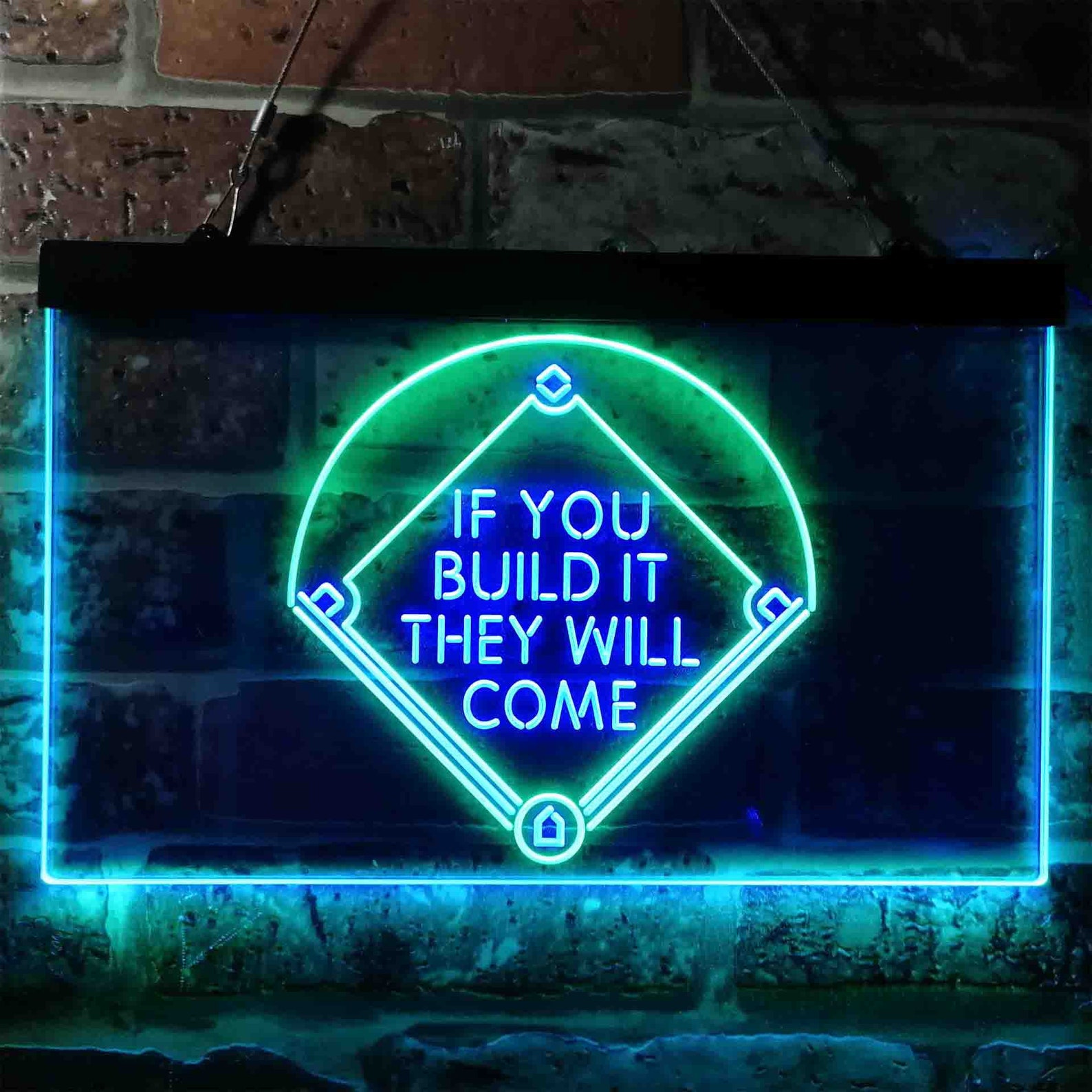 If You Build It They Will Come Baseball Court Dual Color LED - Etsy UK