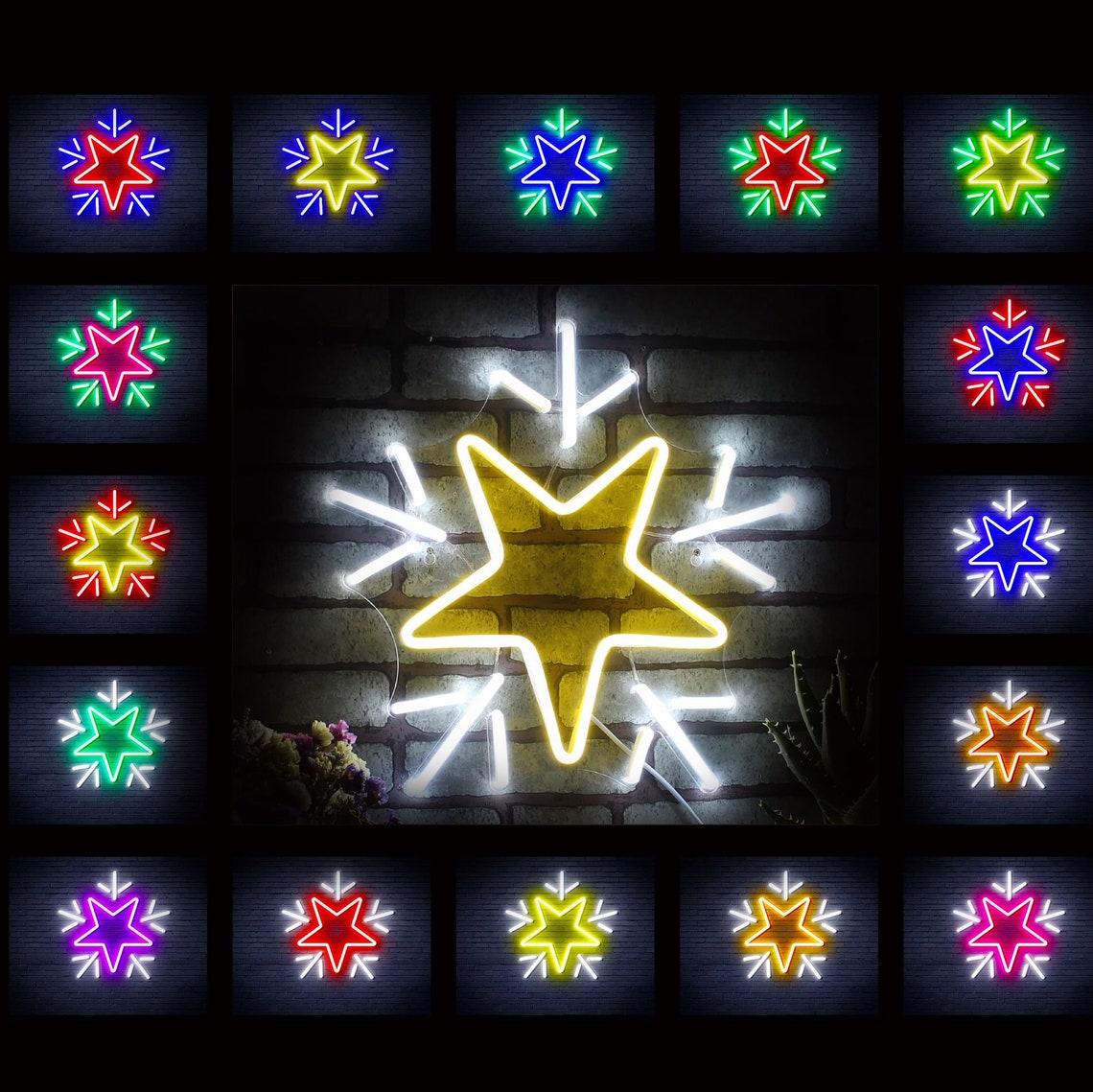 Flashing Star Decoration Flex Silicone LED Neon Sign | Etsy