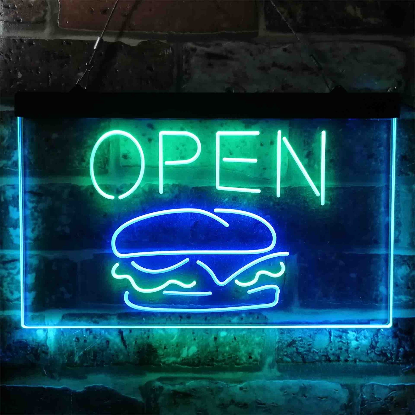 Burger CafÃ© Open Restaurant Dual Color LED Neon Sign St6-i3885 - Etsy