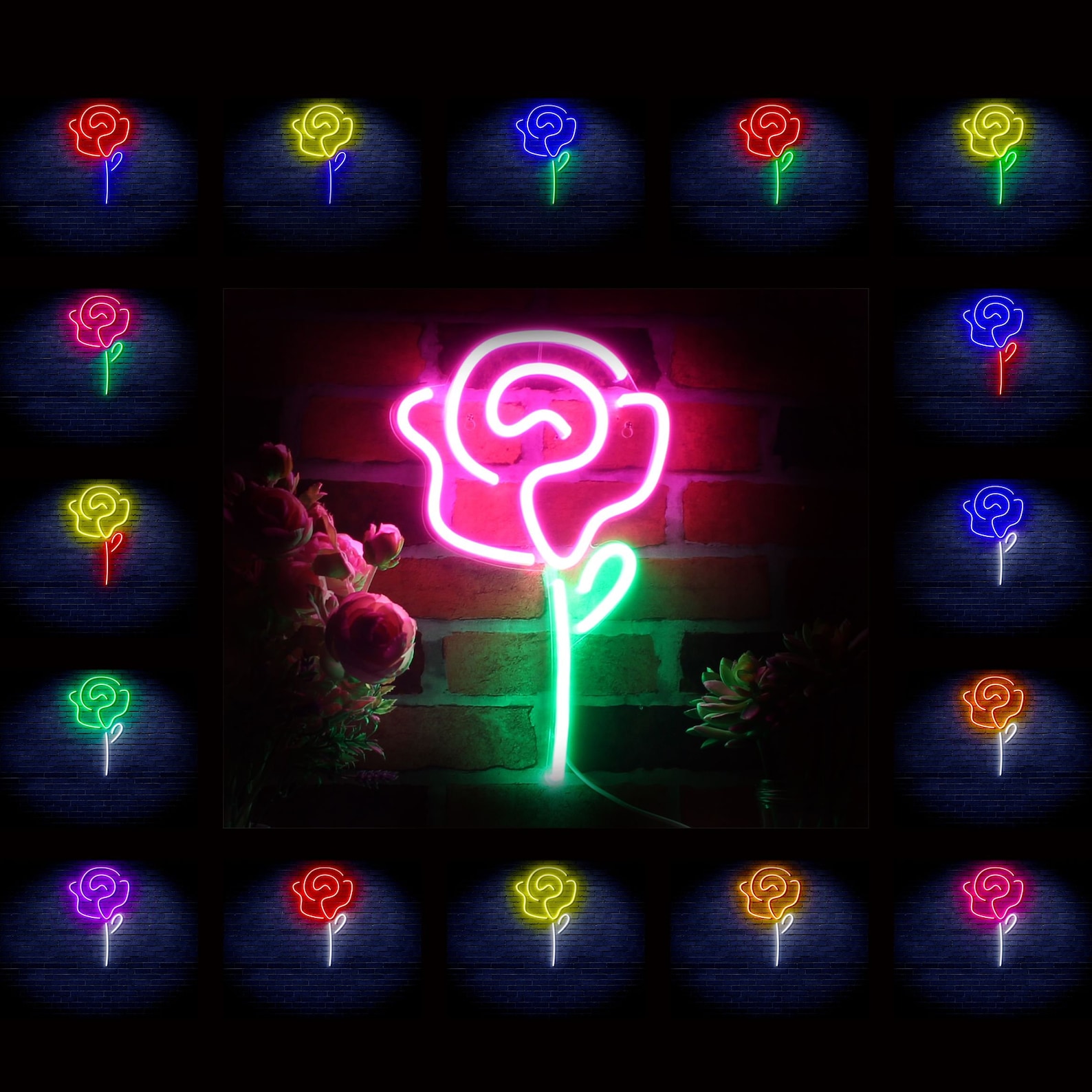 Rose Flower Women Room Decor Flex Silicone LED Neon Sign - Etsy