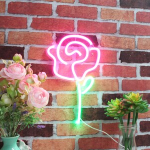 Rose Flower Women Room Decor Flex Silicone LED Neon Sign St16-fnu0034 ...