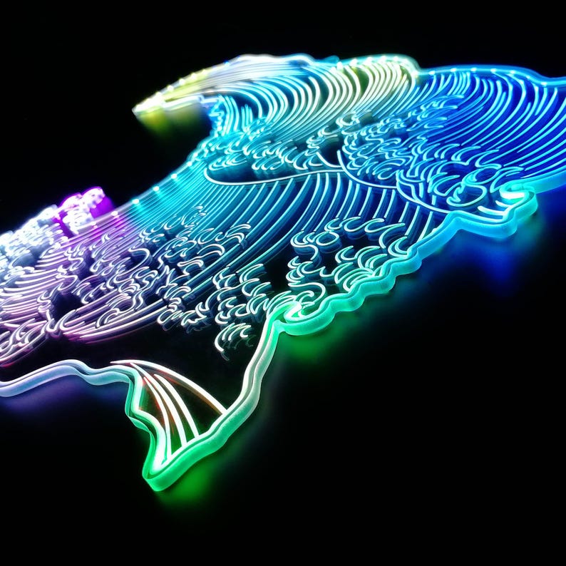 Custom Edge Lit Neon LED Sign, Custom Your Own Night Light Wall Decor ...
