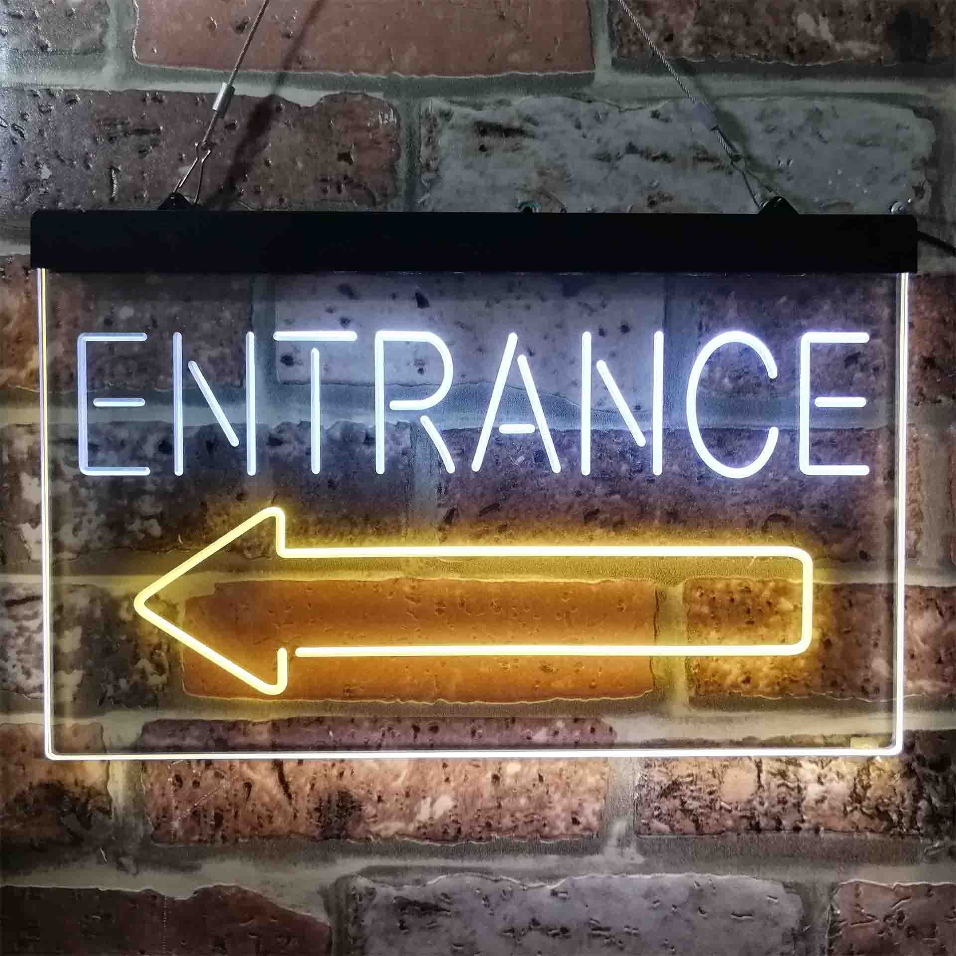 Entrance Arrow Left Dual Color LED Neon Sign St6-i3896 | Etsy