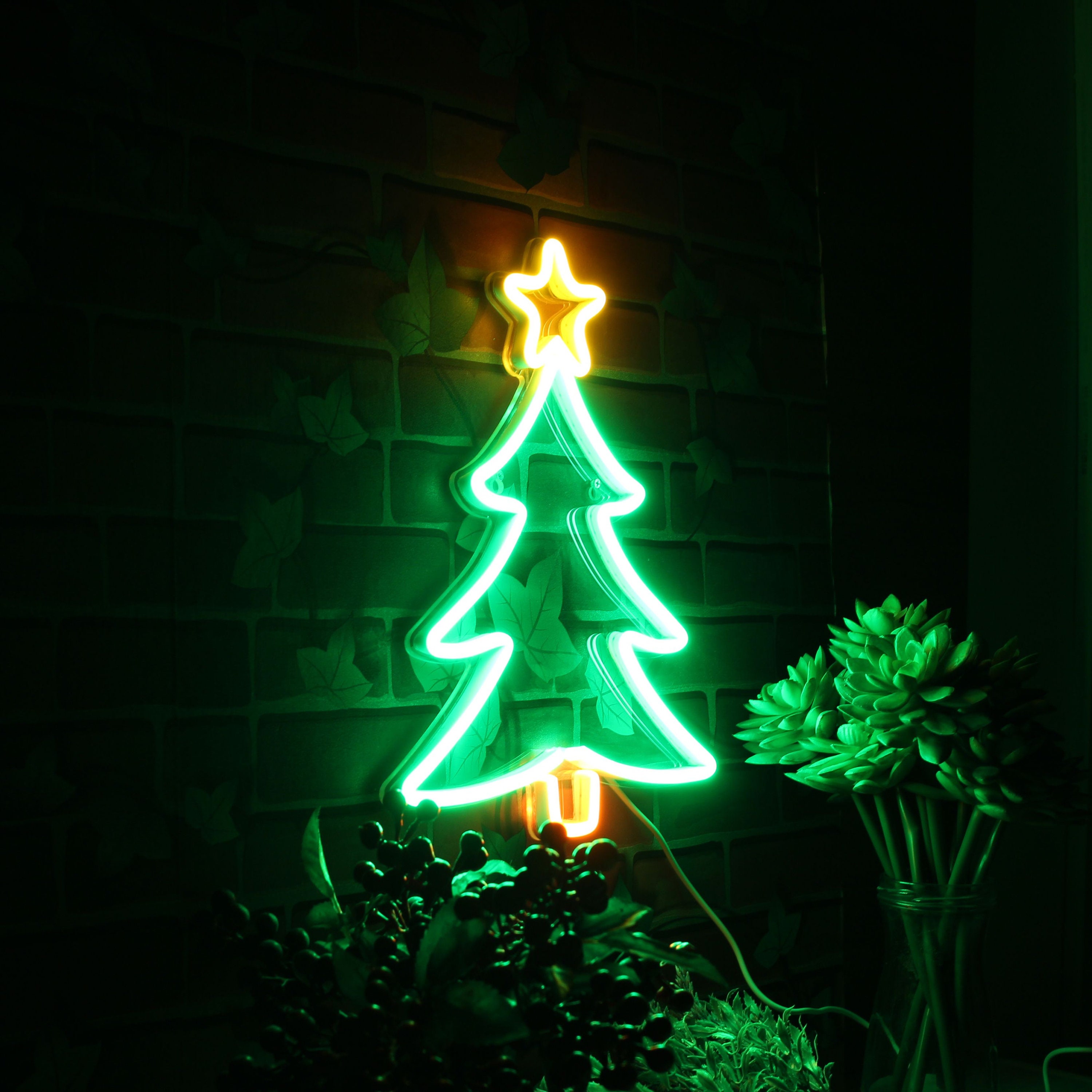 Christmas Tree and Star Flex Silicone LED Neon Sign - Etsy