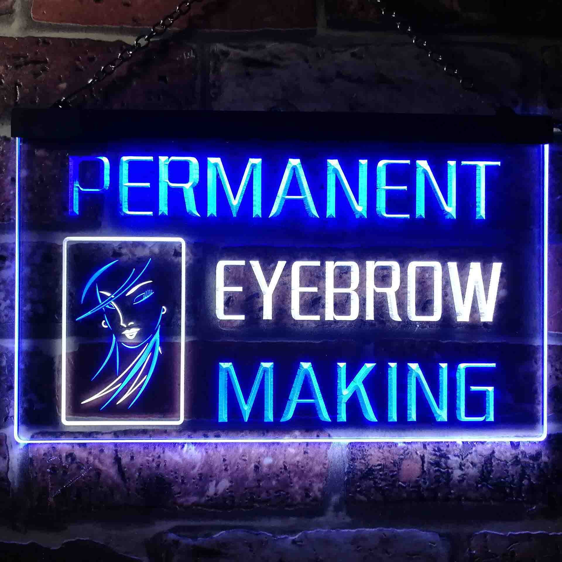 Permanent Eyebrow Making Beauty Salon Dual Color LED Neon Sign | Etsy