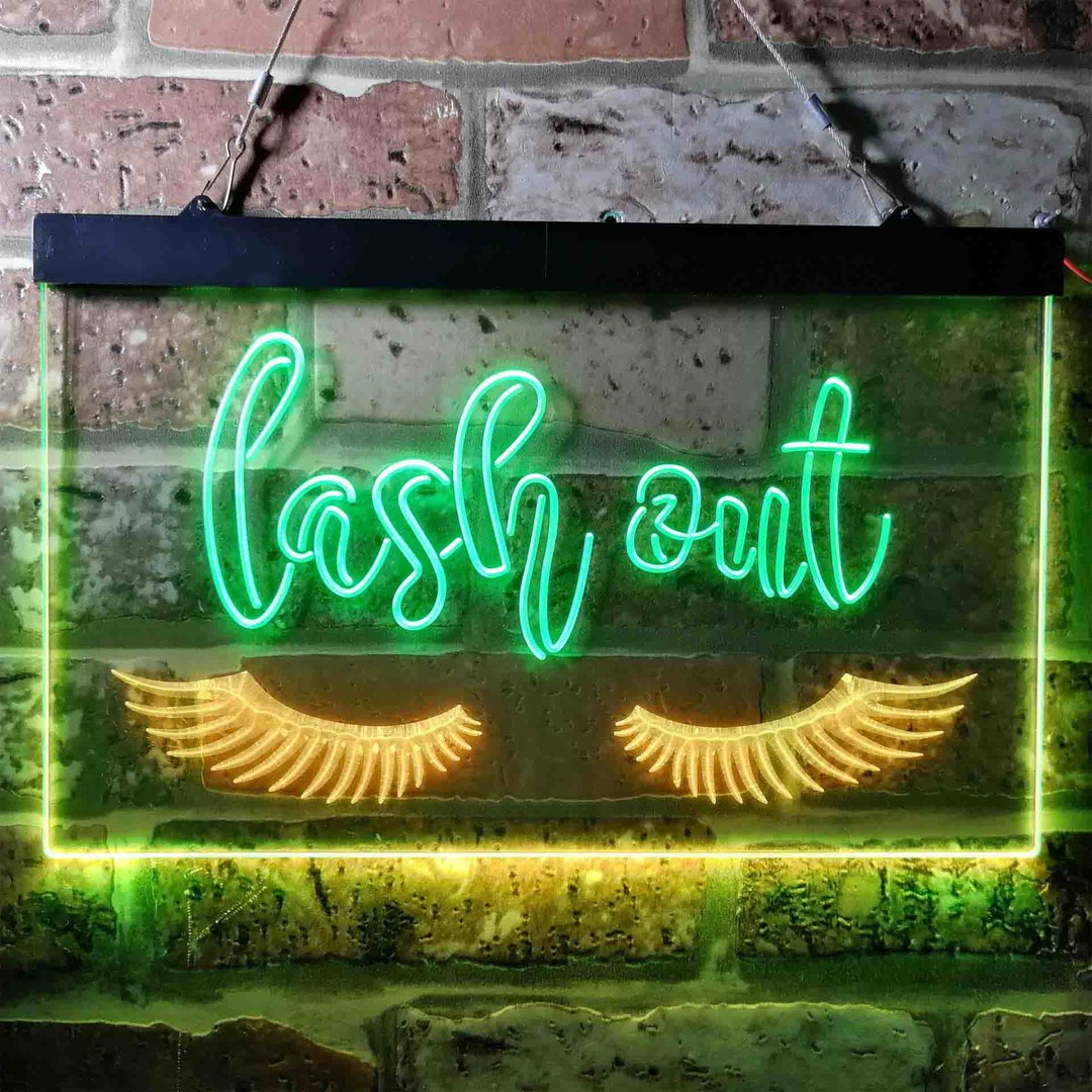 Lash Out Eyelash Lady Girl Room Dual Color LED Neon Sign St6-i3750 - Etsy