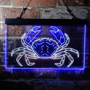 Crab Seafood Ocean Display Dual Color LED Neon Sign St6-i3717 - Etsy