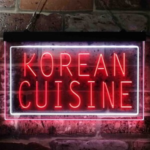 Korean Cuisine Restaurant Dual Color LED Neon Sign St6-i3843 - Etsy