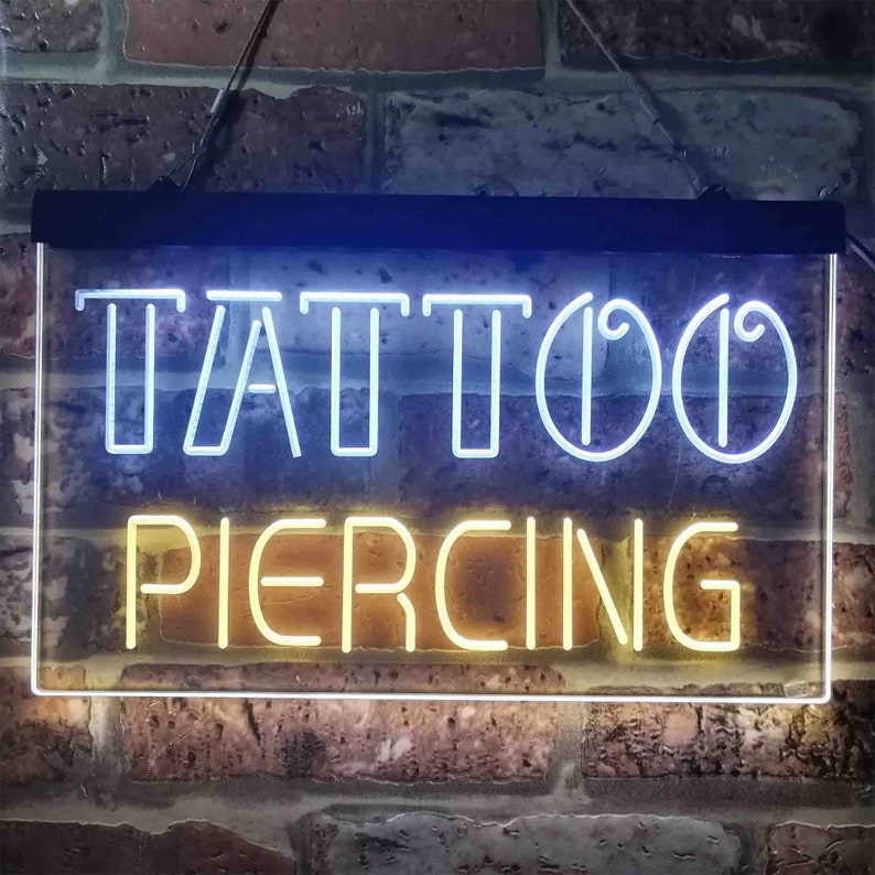 Tattoo Piercing Text Display Shop Dual Color LED Neon Sign St6-i3904 - Etsy