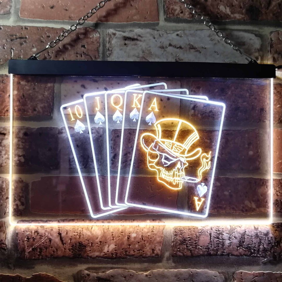 Royal Flush Casino Poker Game Room Dual Color LED Neon Sign St6-i0942 ...
