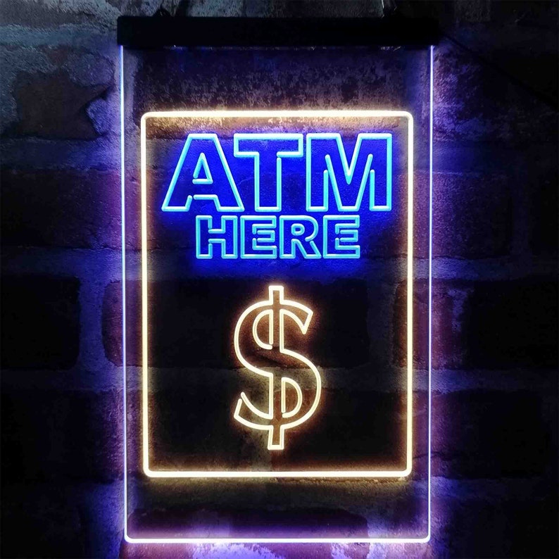 ATM Here Money Signal Dual Color LED Sign St6-i3994 | Etsy