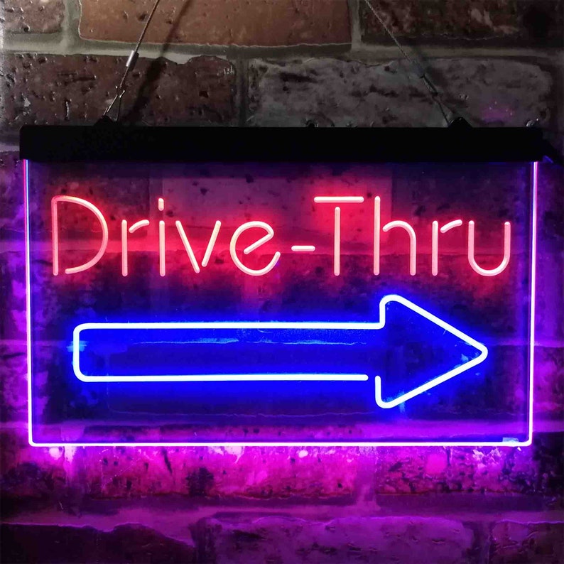 Drive Thru Arrow Right Dual Color LED Neon Sign St6-i3895 - Etsy