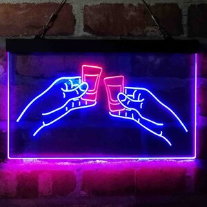 Vodka Shots Cheers Friends Dual Color LED Neon Sign St6-i4068 - Etsy