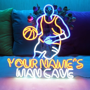 Name Personalized Basketball Man Cave Extra-large Ultra-bright LED Neon ...
