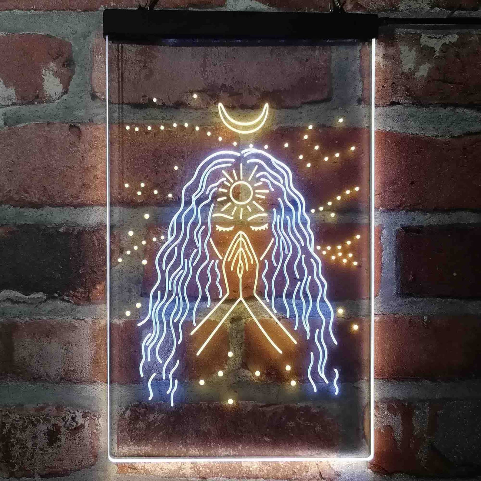 Psychic Girl Moon Star Bedroom Decoration Dual Color LED Sign | Etsy