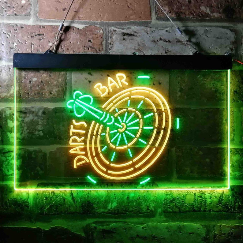 Darts Bar Club Scoreboard Dual Color LED Neon Sign St6-i3682 - Etsy