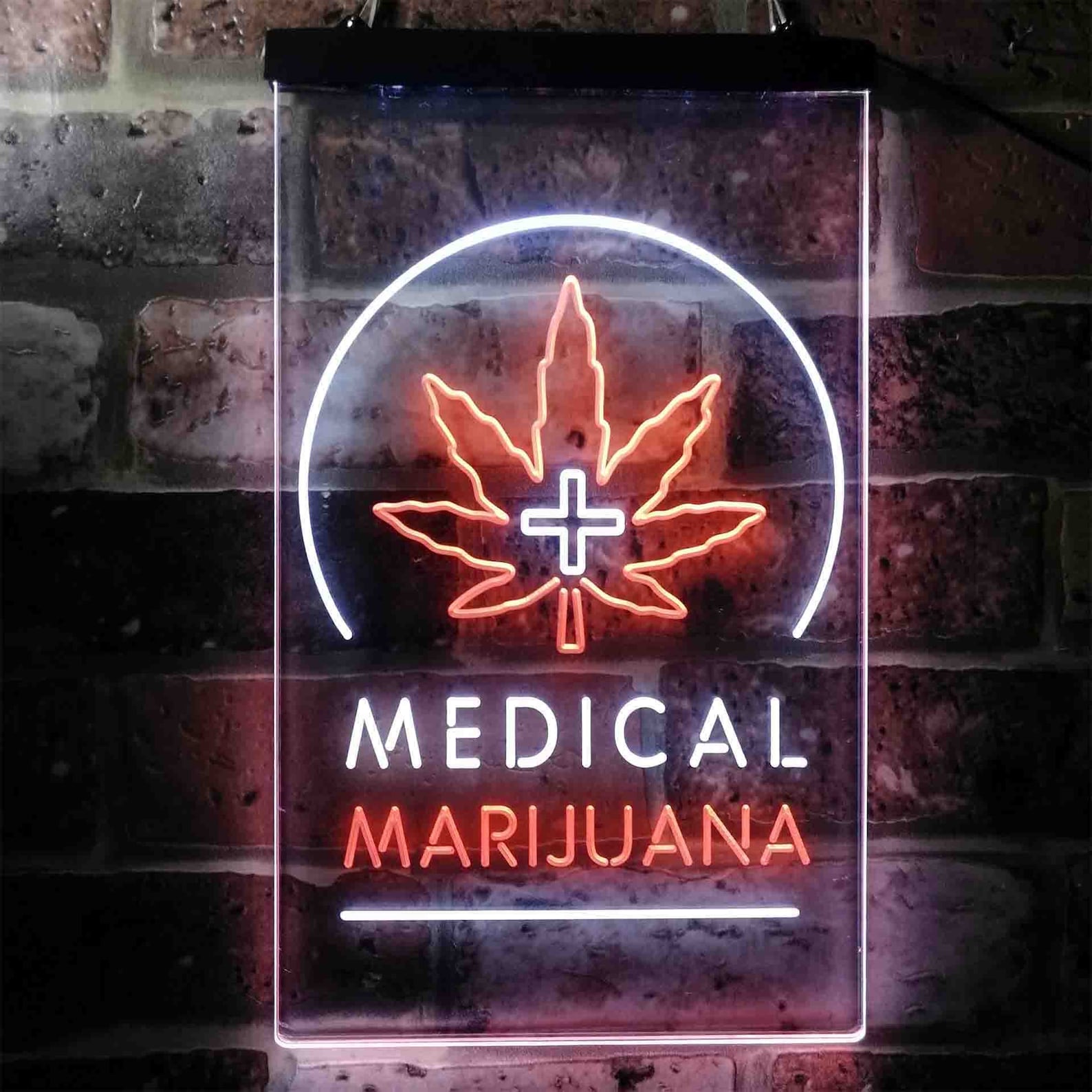 Medical Marijuana Cross Hemp Leaf Shop Dual Color LED Sign - Etsy
