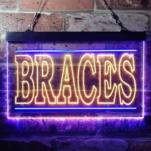 Braces Teeth Dental Shop Dual Color LED Neon Sign St6-i0995 - Etsy