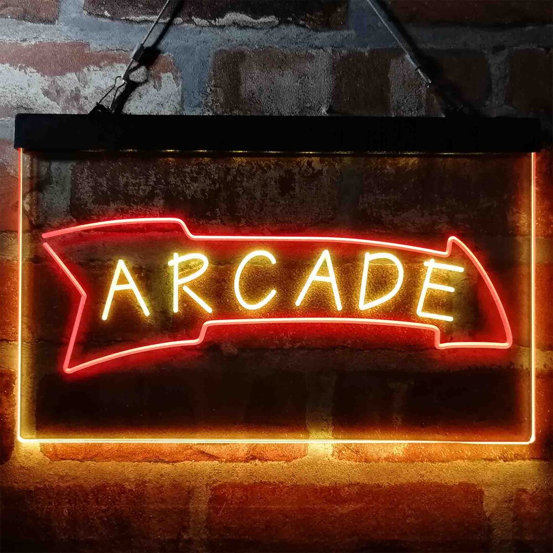 Arrow Down Arcade Game Room Dual Color LED Neon Sign St6-i4019 - Etsy