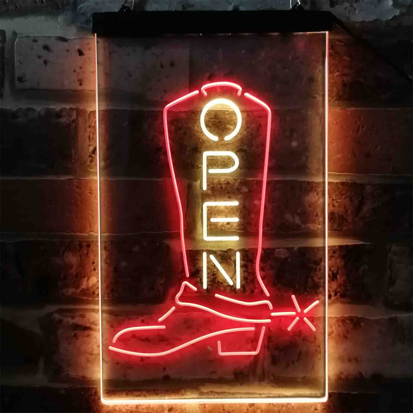 Open Cowboy Shoe Shop Display Dual Color LED Sign St6-i3892 | Etsy