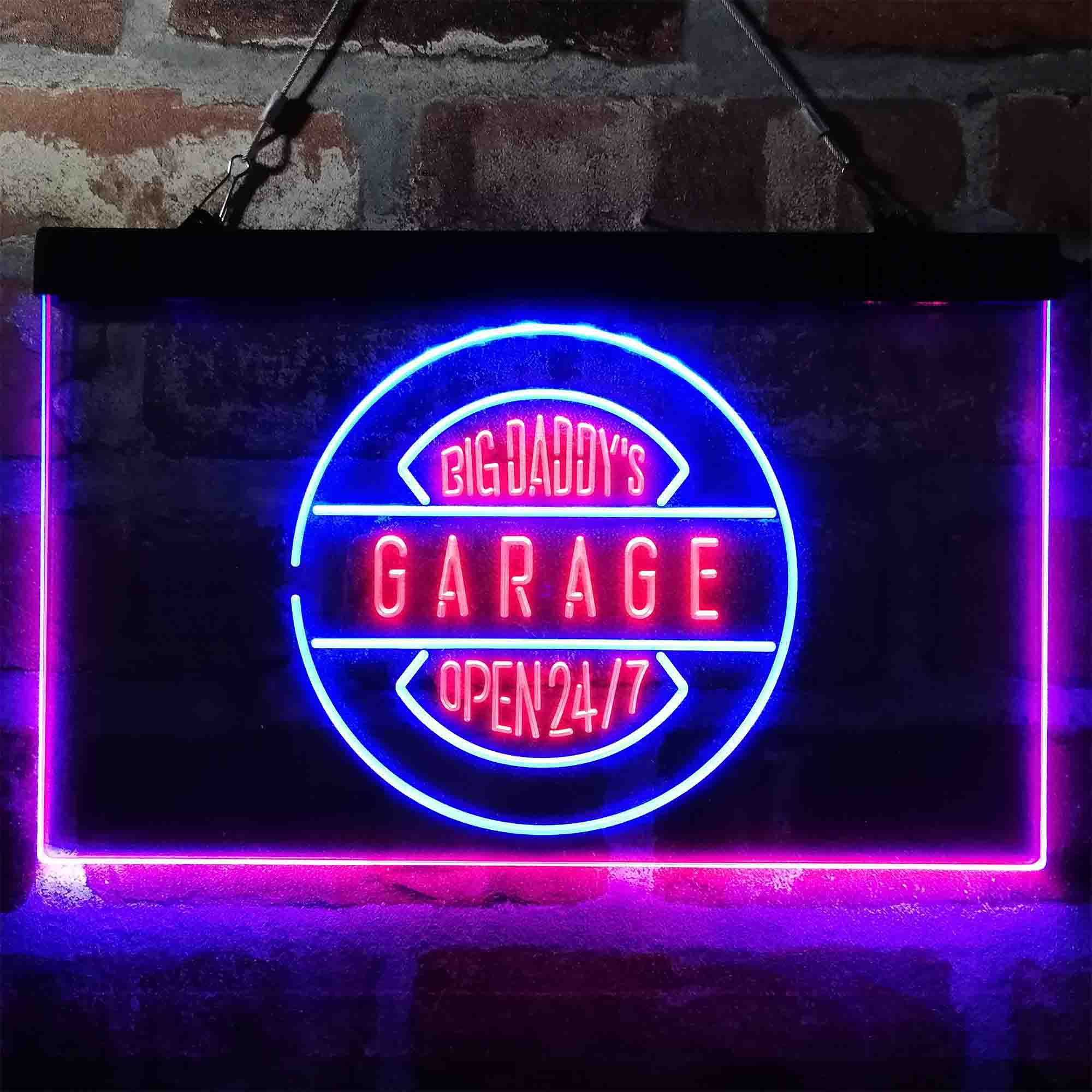 Big Daddy Garage Open 24/7 Dual Color LED Neon Sign st6-i3983 | Etsy