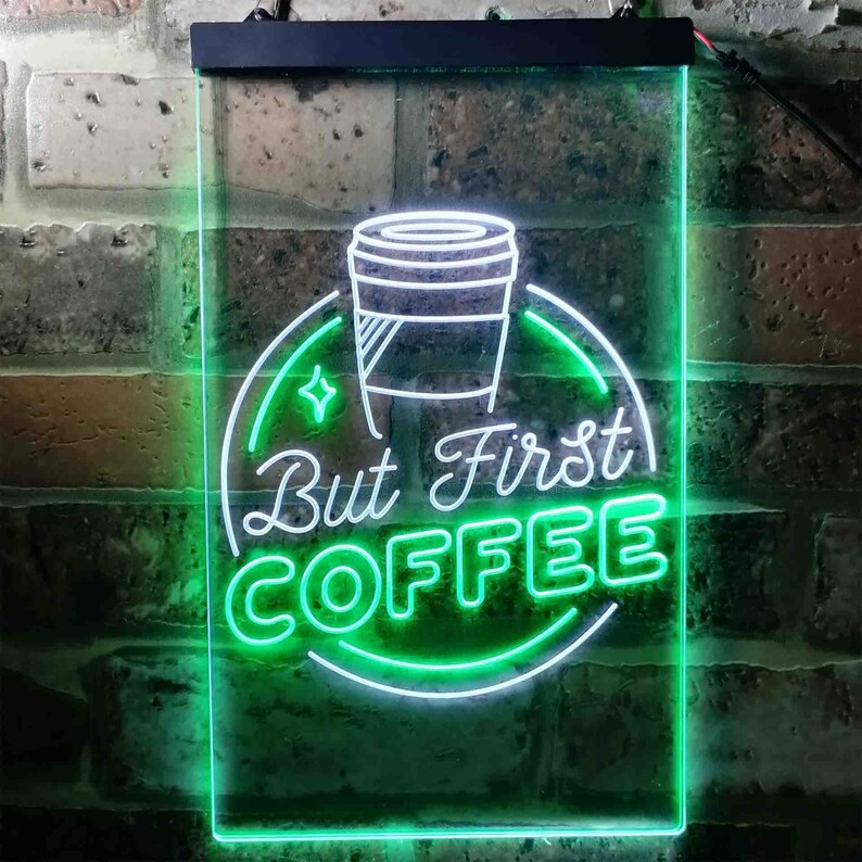 But First Coffee Shop Bedroom Room Dual Color LED Neon Sign - Etsy