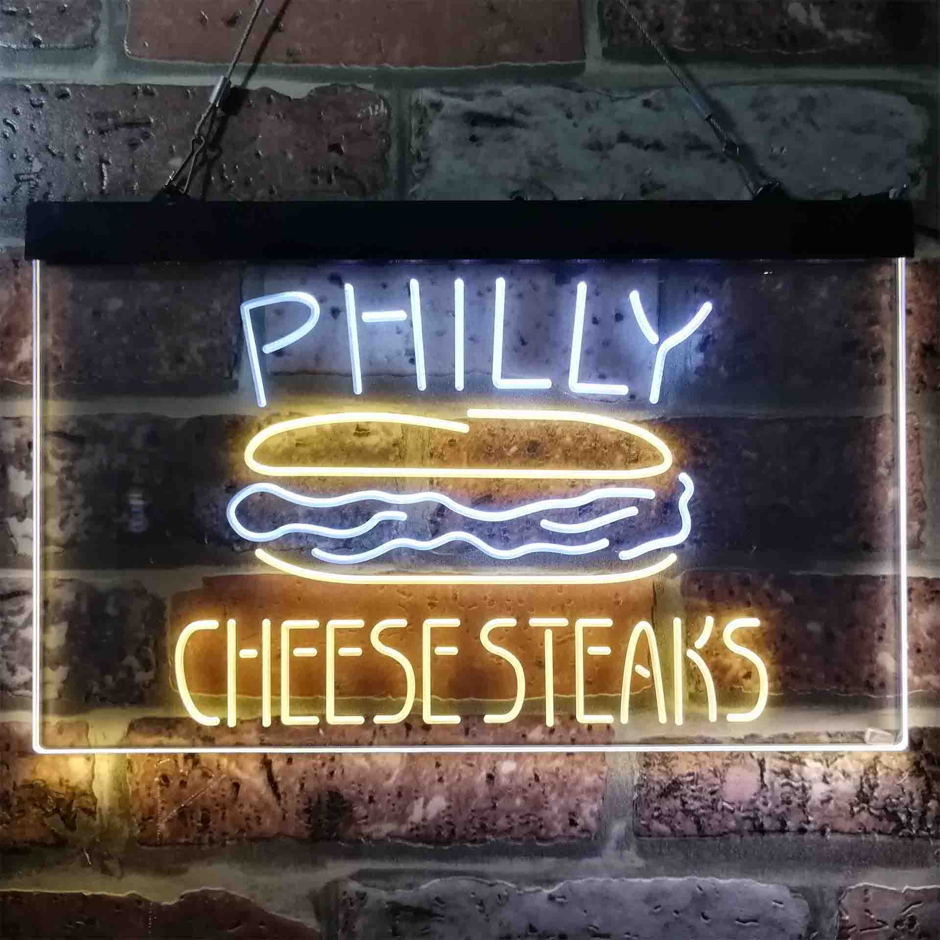 Philly Cheese Steaks CafÃ© Dual Color LED Neon Sign st6-i3850 | Etsy