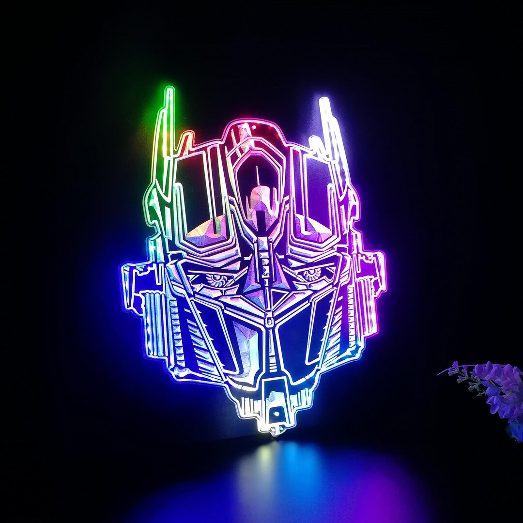 Optimus Prime RGB Edge Light LED Sign, Night Light Wall Decor, Game ...