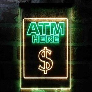 ATM Here Money Signal Dual Color LED Sign St6-i3994 - Etsy