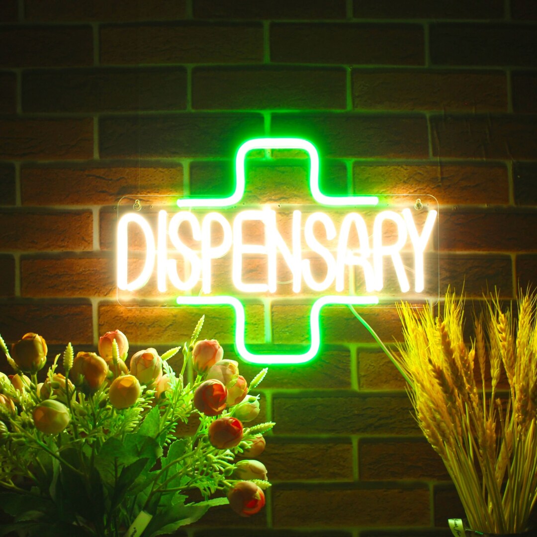 Dispensary With Cross Decoration Flex Silicone LED Neon Sign St16 ...