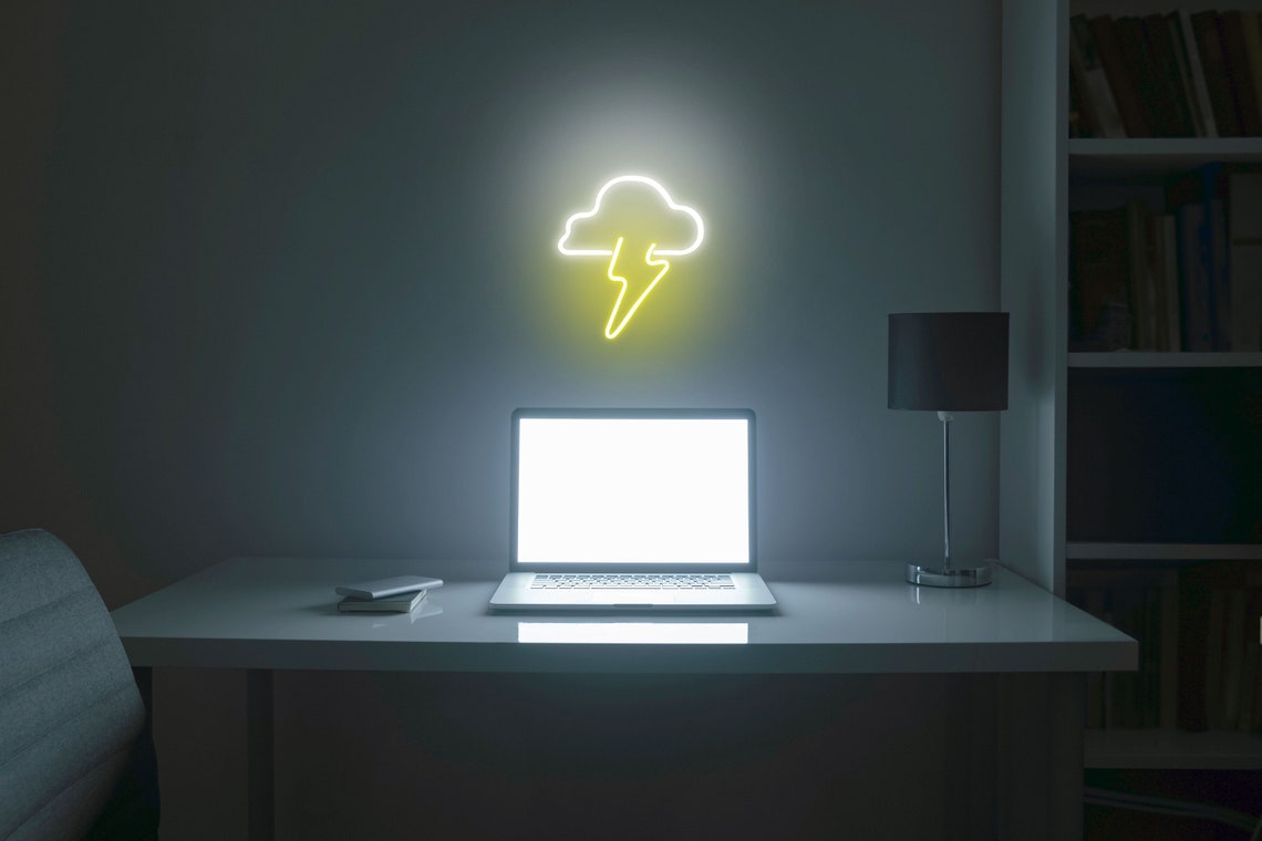 Lightning Bolt & Cloud Flex Silicone LED Neon Sign St16-fnu0003 - Etsy