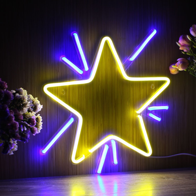 Flashing Star Decoration Flex Silicone LED Neon Sign - Etsy