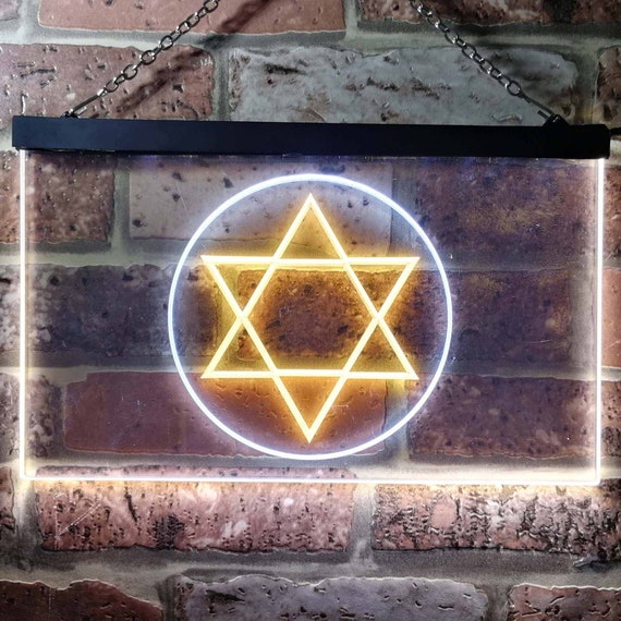 Star of David Bedroom Decoration Dual Color LED Neon Sign | Etsy