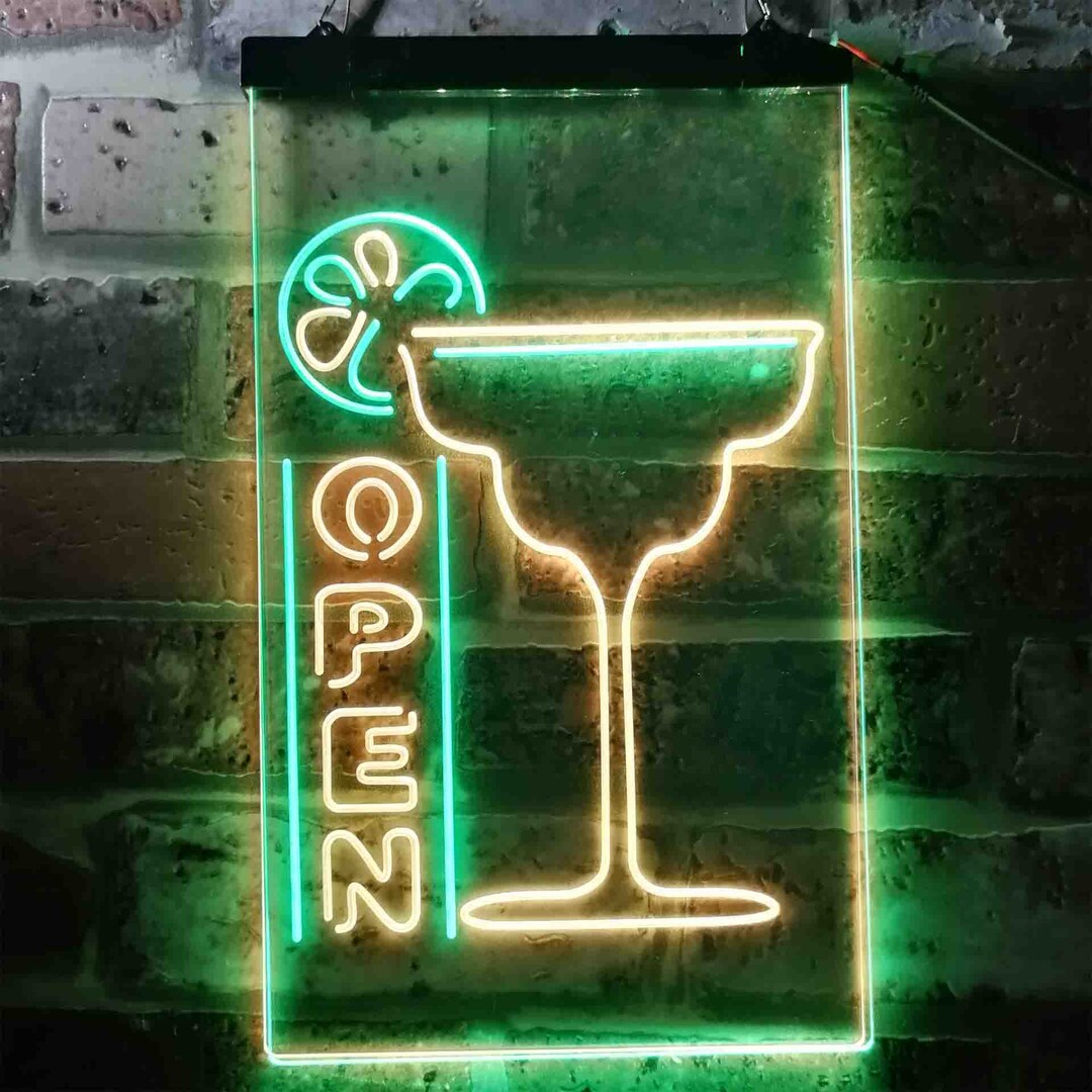 Cocktails Open Dual Color LED Neon Sign St6-i3652 - Etsy