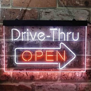 Drive Thru Open Arrow Right Dual Color LED Neon Sign St6-i3886 - Etsy