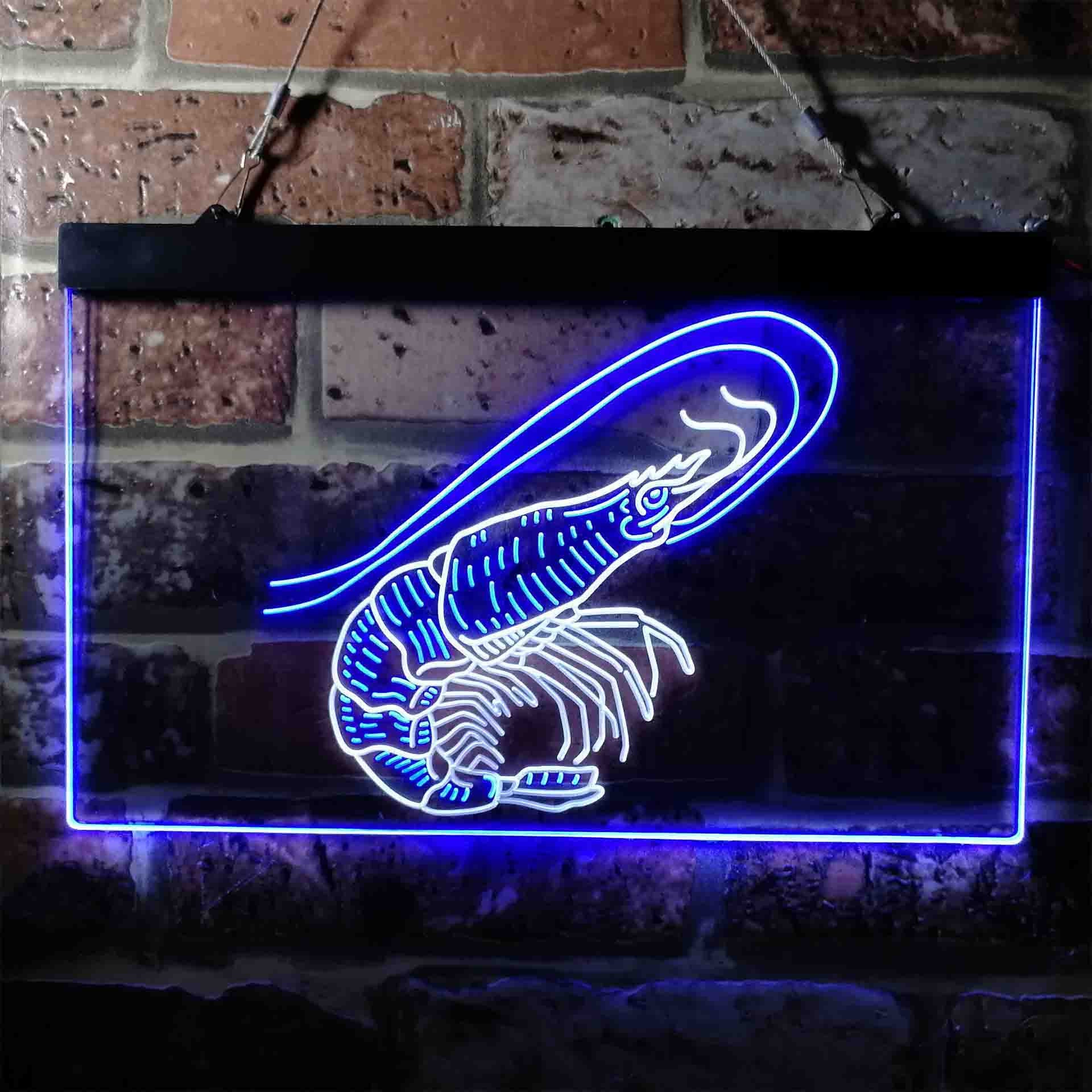 Shrimp Seafood Ocean Display Dual Color LED Neon Sign | Etsy