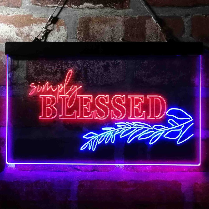 Simple Blessed Natural Display Dual Color LED Neon Sign - Etsy