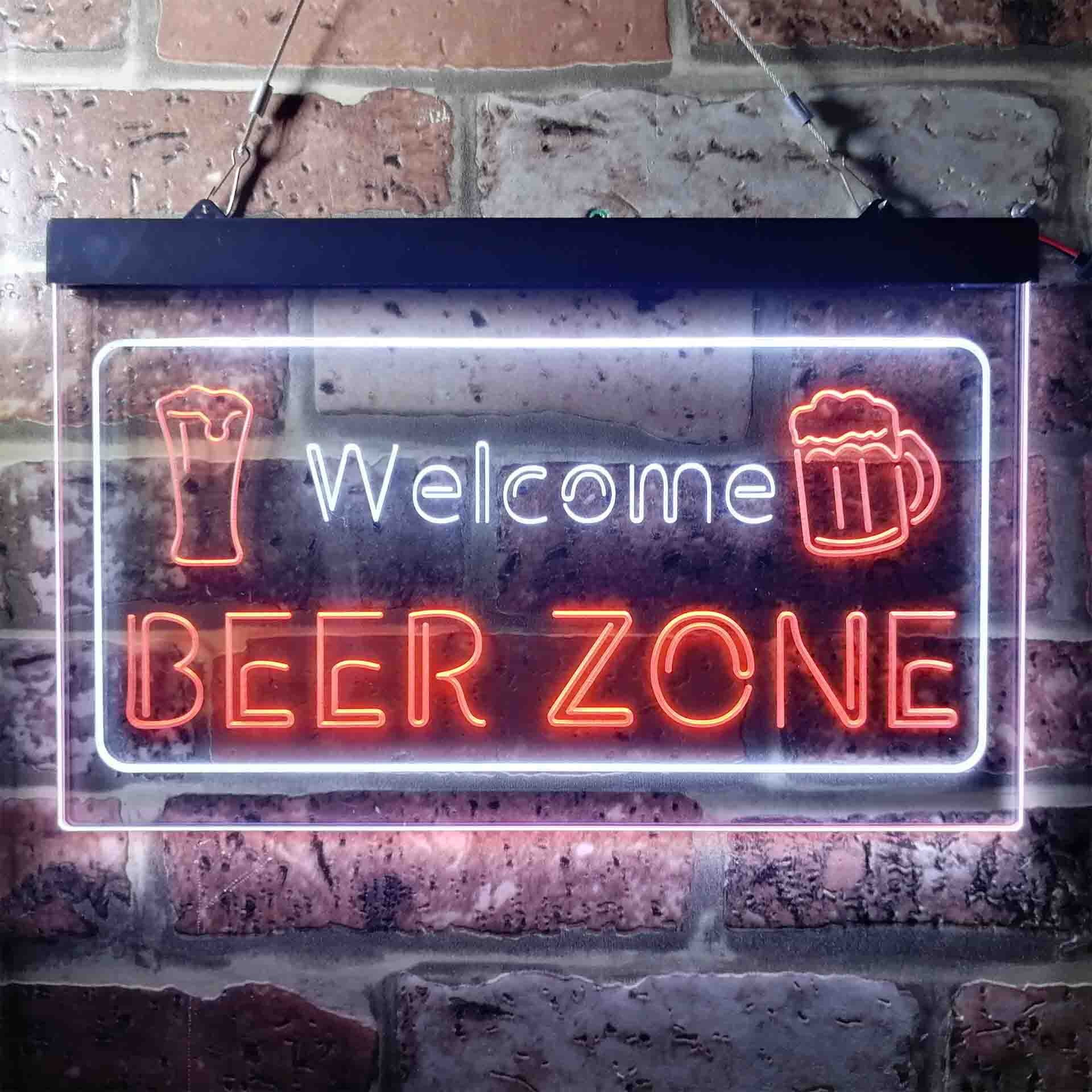 Welcome Beer Zone Bar Club Dual Color LED Neon Sign St6-i3667 | Etsy