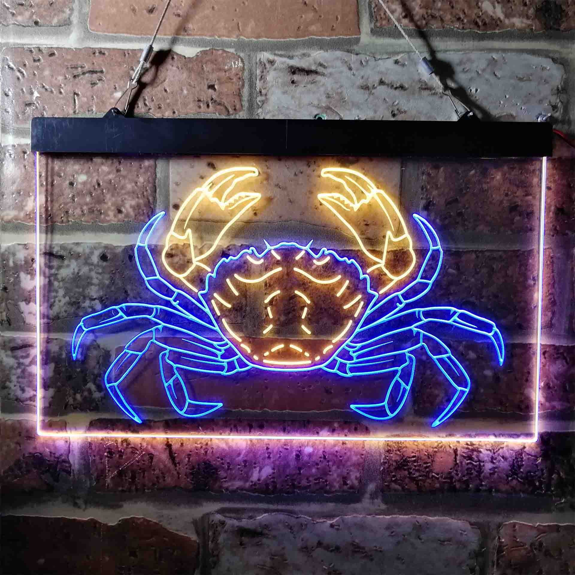 Crab Seafood Ocean Display Dual Color LED Neon Sign St6-i3717 - Etsy UK
